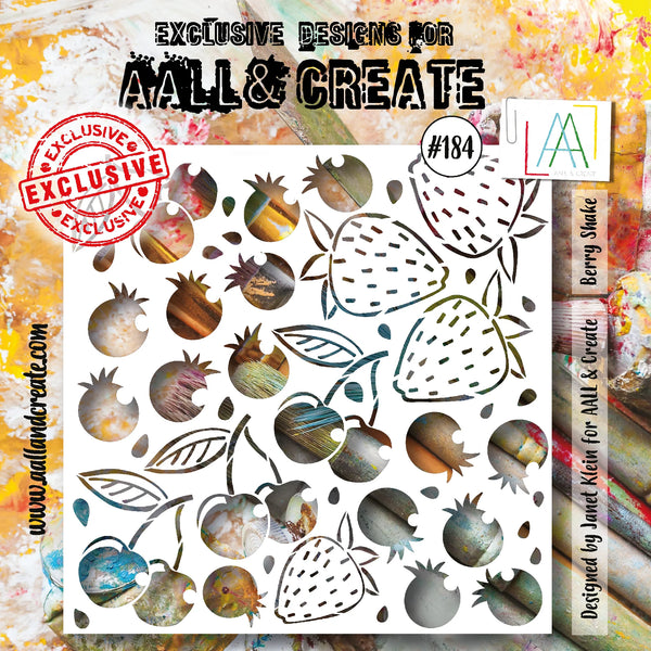 AALL & Create - Stencil - 6x6 - Janet Klein - 184 - Berry Shake ...