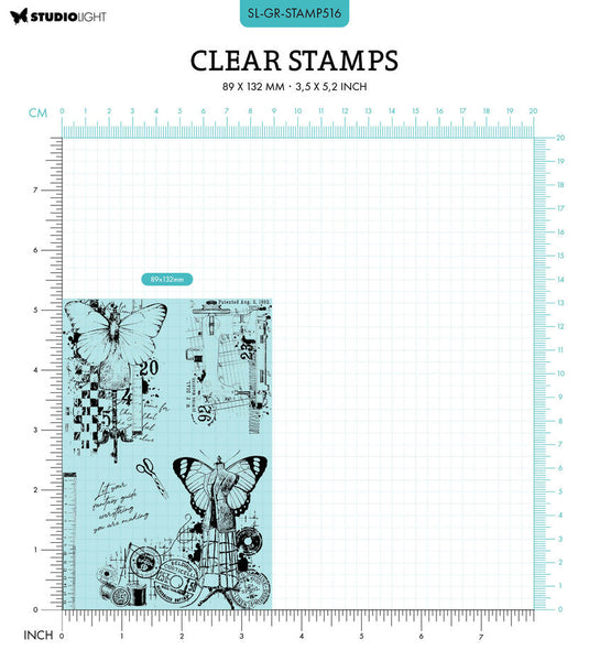 Studio Light - A6 - Grunge - Clear Stamp Set - Sewing Inventions ...
