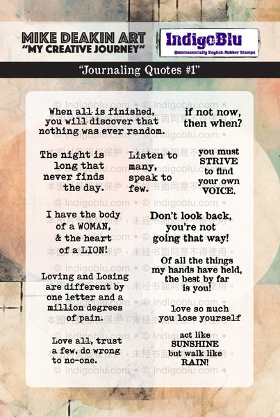 IndigoBlu - A6 - Mike Deakin Art - Cling Mounted Stamp - Journaling Qu ...