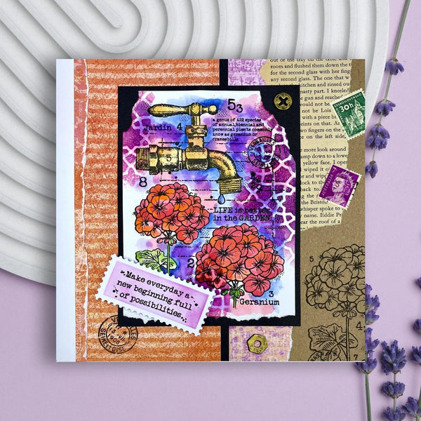 Woodware - Clear Stamps - A6 - Geraniums – Topflight Stamps, LLC