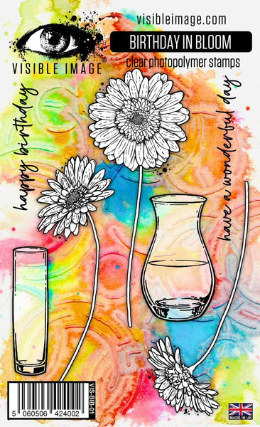 Visible Image - A6 - Clear Polymer Stamp Set - Birthday In Bloom ...