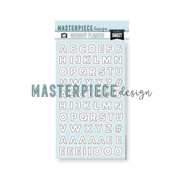 Masterpiece Design - Sticker Sheet 6 x 10 - Outline Letters – Topflight ...