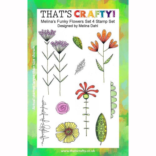 That's Crafty! - Clear Stamp Set - Melina's Funky Flower Stamp Set 4 ...
