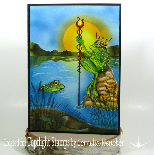 Lavinia - Clear Polymer Stamp - King Hopkins Frog – Topflight Stamps, LLC